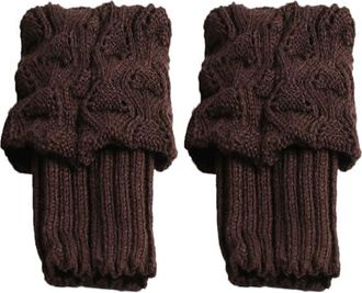 Generic Manchettes en feutre pour femmes pour lhiver des ann&eacute;es 80, tricot c&ocirc;tel&eacute; chauffe-jambes chauds, chaussettes longues pour bottes dhiver chauffe-pieds 