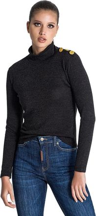 Gianni Kavanagh Damen Black Constellation Turtleneck Sweatshirt, Schwarz, Large