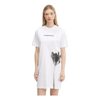 Karl Lagerfeld Floral-print T-shirt Mini Dress - - Dresses - Damen - Wei&szlig; - L