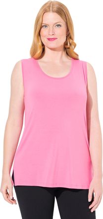 Ulla Popken Damen gro&szlig;e Gr&ouml;&szlig;en &Uuml;bergr&ouml;&szlig;en Plus Size Top, Classic Fit, Rundhals, Stretch, breite Tr&auml;ger, &auml;rmellos