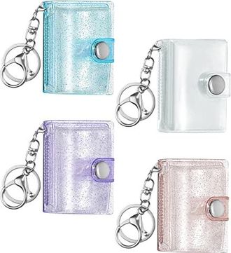 beek UEN1 Pack of 4, Portable Mini Keyring Family DIY Photo Album Gift Idea for Friends, Families, Couple (5.4 cm x 6.5 cm), Acrylic