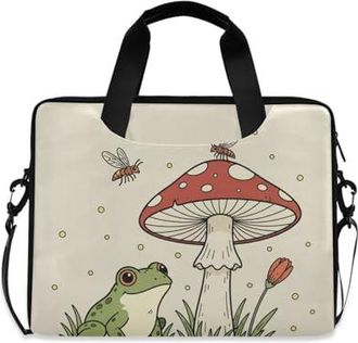 Alaza Sac &agrave; bandouli&egrave;re pour ordinateur portable de 40,6 &agrave; 15,6 pouces, beau paon, pour femmes, hommes, &eacute;tudiants, travail, voyage, sac fourre-tout, Frog I2