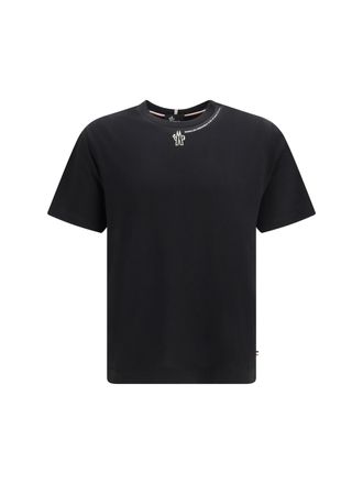 Moncler Logo-Embroidered T-Shirt - Black