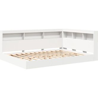 vidaXL B&uuml;cherregal-Bett mit Kopfteil Wei&szlig; 160 x 200 cm Holzwerkstoff Vidaxl