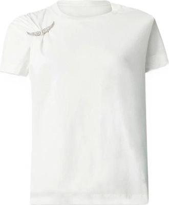 Zadig&Voltaire Femme, Tops, Blanc, Taille: 40 FR Suzan Hc Plisse Wings T-shirt
