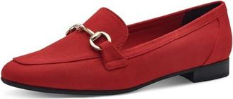 Marco Tozzi Mocassins pour femme sans talon v&eacute;g&eacute;talien avec boucle, cerise, 37 EU