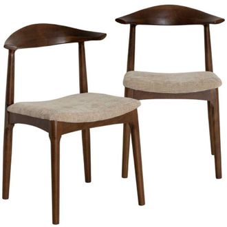 Made In Meubles Made In Meubles - Chaise bois h&ecirc;tre fonc&eacute; Aline (lot de 2)