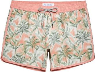 Maamgic Short de Bains Homme Maillot de Bain Court 4 Way Stretch Vintage 80 90 S&eacute;chage Vite pour Vacance a la Plage,Cocotier Vert Orange,XXL