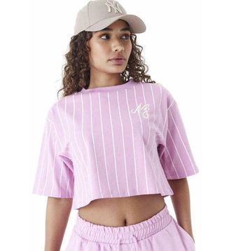 New Era Pinstripe Crop W - T-Shirt - Damen