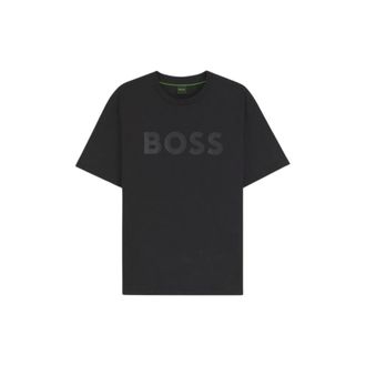 HUGO BOSS Homme, Tops, Noir, Taille: XL T-shirt en coton avec logo ton sur ton