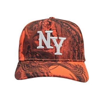Generic NY Casquette de baseball, motif monogramme, design 3D brodé, chapeau de sport tendance pour homme et femme, Logo orange-blanc, taille unique