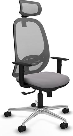 Piqueras y Crespo Studiostuhl, zylindrisch, mit 1D-Armlehnen, h&ouml;henverstellbarer Lendenwirbelst&uuml;tze und Kopfteil, h&ouml;henverstellbar und neigbar, ausgestattet mit 3 Posit