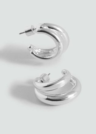 Mango Cr&eacute;oles doubles argent - Femme - Taille unique - MANGO