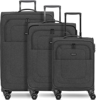 Redolz Koffer-Set 3-teilig f&uuml;r Damen & Herren | leichte & stabile Reise-Trolleys, hochwertiges Softcase, 4 Doppelrollen & TSA-Schloss |erweiterbar mit Dehnfa