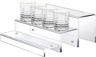 Generic Barregal für Spirituosenflaschen - 3-stöckiger Acryl-Statuen-Organizer - Whisky-Rack für Wohnzimmer mit Stäben, gebunden für das Display für Sammelfig