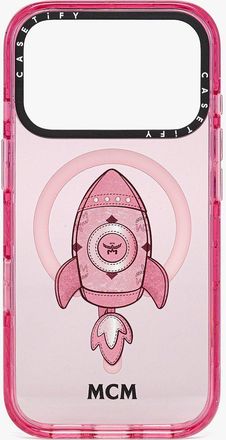 MCM iPhone 17 Pro Impact-iPhone-H&uuml;lle MCM X CASETiFY mit Raketenmotiv PINK PLANT BASED