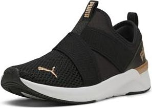 Puma Chaussures dentraînement Softride Harli à enfiler pour femme, Noir-blanc-or, 37.5 EU