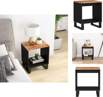 vidaXL Couchtisch 40x31x46 cm Massivholz Akazie & Holzwerkstoff - Couchtisch - Wohnzimmertisch - Akasienholzmöbel - Holztisch - Dekorationstisch