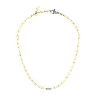 John Richmond Kette mit leuchtendem Glied und Kreuzanh&auml;nger - - Accessories - Damen - Gelb - ONE SIZE