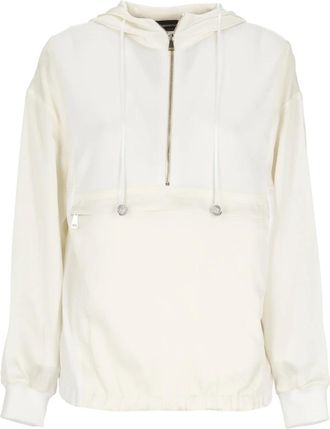 Fabiana Filippi Femme, Sweatshirts et sweats &agrave; capuche, Beige, Taille: 36 FR Sweat &agrave; capuche &agrave; demi-zip