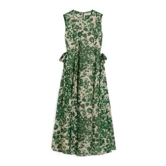 Max Mara Robe Maxi Sans Manches en Ramie - Femme - Robes - Vert - Taille: 38 FR