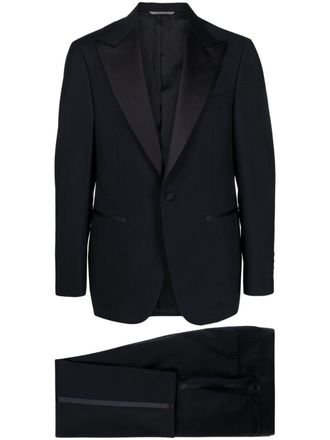 Canali costume &agrave; veste &agrave; simple boutonnage - Bleu