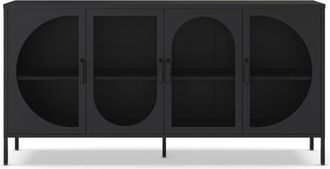 DRAWER Drawer - Buffet 4 portes en m&eacute;tal L160cm - Noir - Zio