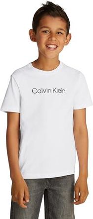 Calvin Klein Inst. Logo SS T-Shirt Iu0iu00682 S/S, White (Bright White), 16 Ans Mixte