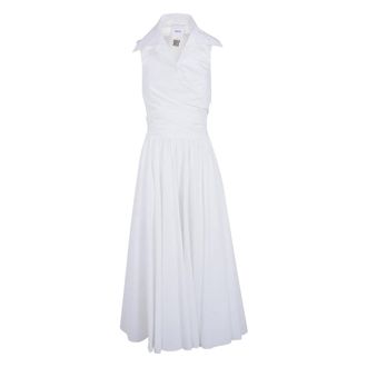 Patou Femme, Robes, Blanc, Taille: 36 FR Draped Midi Dress