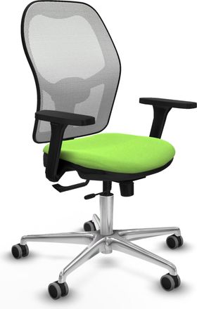 Piqueras y Crespo B&uuml;rostuhl mit 3D-Armen, h&ouml;henverstellbare Lendenwirbelst&uuml;tze, ausgestattet mit Syncro/Traslack und injiziertem Schaum, Wei&szlig;/Pistazie