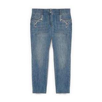 Fiorella Rubino Skinny Jeans mit Makramee-Stickerei - - Jeans - Damen - Blau - XL