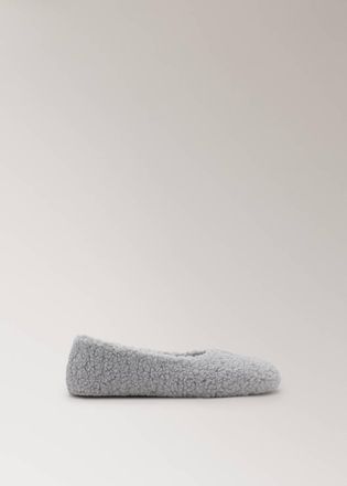 Mango Ballerines en mouton retourn&eacute; gris - Femme - 36 - MANGO