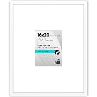 Americanflat Bilderrahmen mit poliertem Plexiglas, 40,6 x 50,8 cm, Verwendung als 15,2 x 20,3 cm Rahmen mit Passepartout oder 40,6 x 50,8 cm ohne Passepartout, Str