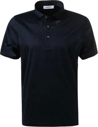Gran Sasso Herren Polo-Shirt blau Baumwoll-Jersey