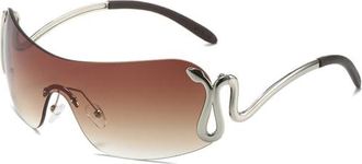 Generic Lunettes de soleil tendance une pièce pour femmes, lunettes de soleil surdimensionnées, lunettes de soleil dextérieur pour hommes, punk, lunettes pers