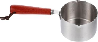 Pretyzoom Kleiner Edelstahl Saucepot Mit Holzgriff Anti-verbrennungs-milchtopf Mit Ausgießer Für Öl Erhitzen Beidseitiger Ausguss Schnelles Und Gleichmäßiges Ko