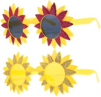 Yardwe 2 pièces Lunettes de Soleil Fantaisie Marguerite Hawaïennes pour Adultes Accessoires été Confortables et Durables pour Fêtes Plage et Voyages