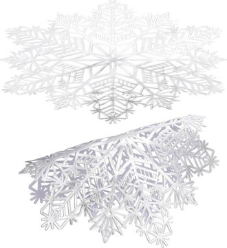 OSALADI Ciieeo 2st&uuml;cke Schneeflocken Tischset Wei&szlig; f&uuml;r Weihnachts Party Kreative Tischunterlage als Dekoratives Platzset