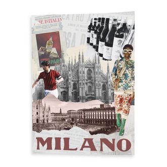 Fabulous Poster Plakat Milano Collage Mailand Italien Reisen Mode