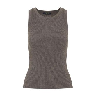 Max Mara Brauner Woll-Kaschmir-Tanktop - - Tops - Damen - Grau - S