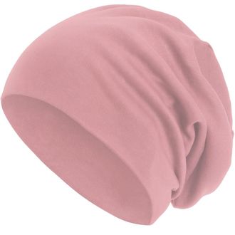 style3 Warme Herbst Winter Slouch Beanie XXL aus atmungsaktivem, feinem und leichten Jersey Unisex M&uuml;tze Winterm&uuml;tze One Size, Farbe:Rosa