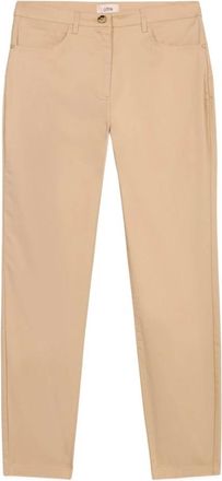 Oltre Femme, Pantalons, Beige, Taille: 50 FR Pantalon skinny en mélange de coton