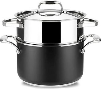 Magefesa Prisma - 20,1 cm Dampftopf mit Deckel, hergestellt aus 18/10 Edelstahl, für alle Arten von Küchen, Induktion, einfache Reinigung, spülmaschinen- und o