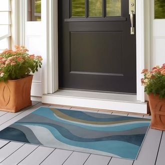 Generic Tapis de Passage Couloir Long Style g&eacute;om&eacute;trique Minimaliste ondul&eacute; Cuisine Devant Evier Antid&eacute;rapant 60x150 cm Absorbant Tapis d Entree Interieur pour