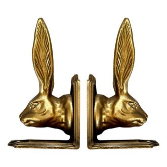 Fox Run Dekoratives Buchstützen-Set, Kaninchen, 100% Eisen, 11,9 x 10,2 x 21,8 cm, schwere Buchstützen