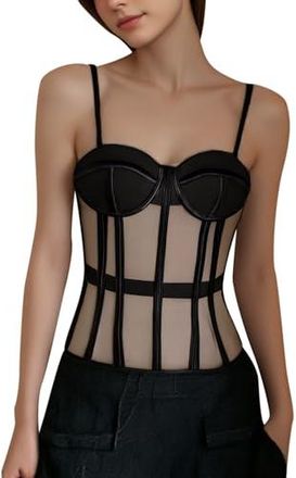 Generic Corset Bustier Femme, Haut Bandeau Gainant En Maille Pour Femme
