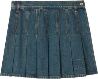 Burberry Femme, Jupes, Bleu, Taille: 34 FR Jupe pliss&eacute;e brod&eacute;e