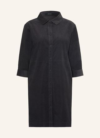 OPUS Hemdblusenkleid Wicorda Aus Cord Mit 3/4-Arm grau