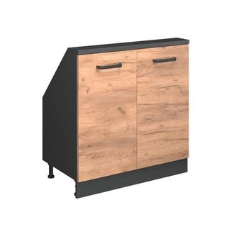 Vicco Meuble de Rangement sous Pente Rion, Ch&ecirc;ne dor&eacute;/Anthracite, avec 2 Portes