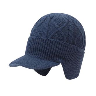 Generic Bonnet dhiver tricot&eacute; avec oreilles - Bonnet thermique pour activit&eacute;s de plein air par temps froid, Marine, taille unique